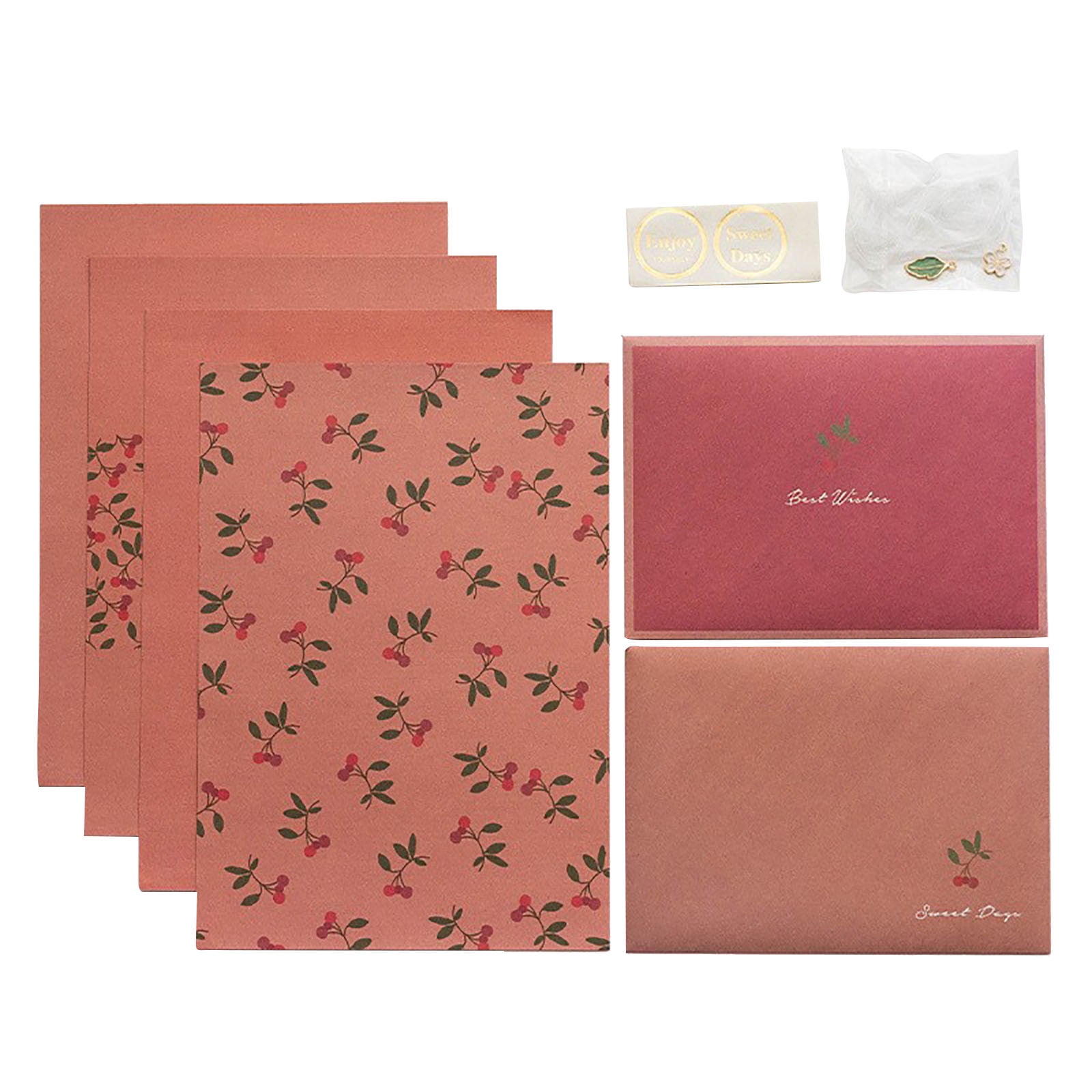 Stationery Paper and Envelopes Set with Metal Accessories,Snow Yarn ...
