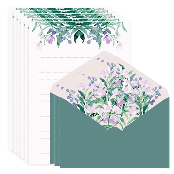 Stationery Paper and Envelopes Set, Flower Design 40 Stationery Paper ...