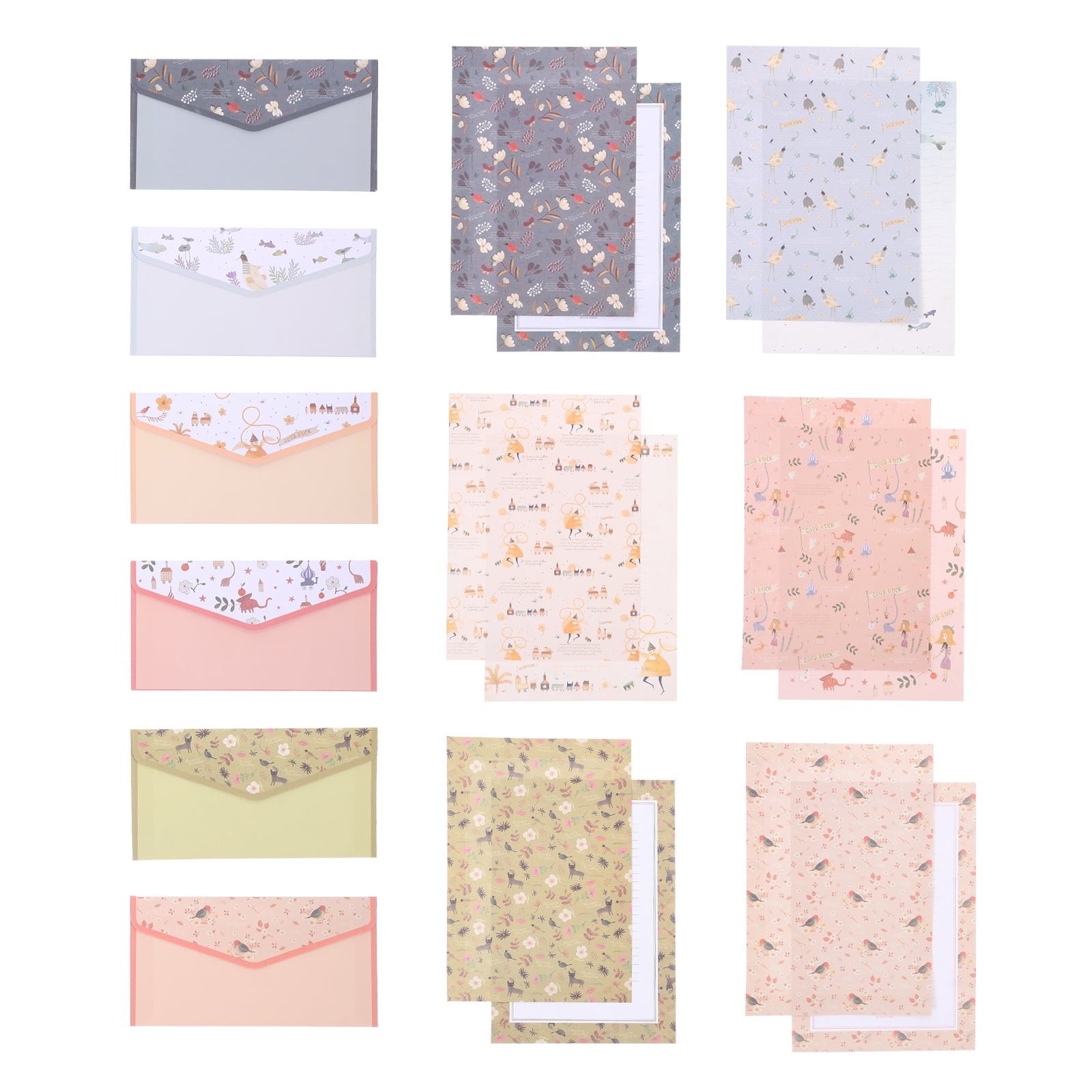 Ceiather Stationery Papers Set, Floral Stationery with 18 PCS Envelopes ...