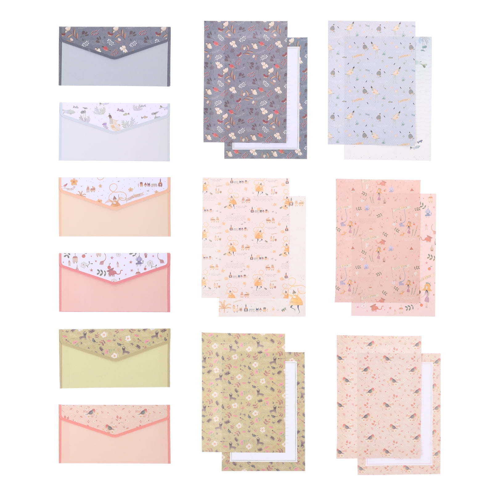 Stationery Papers Set, Floral Letter Writing Paper Envelop Stationary ...