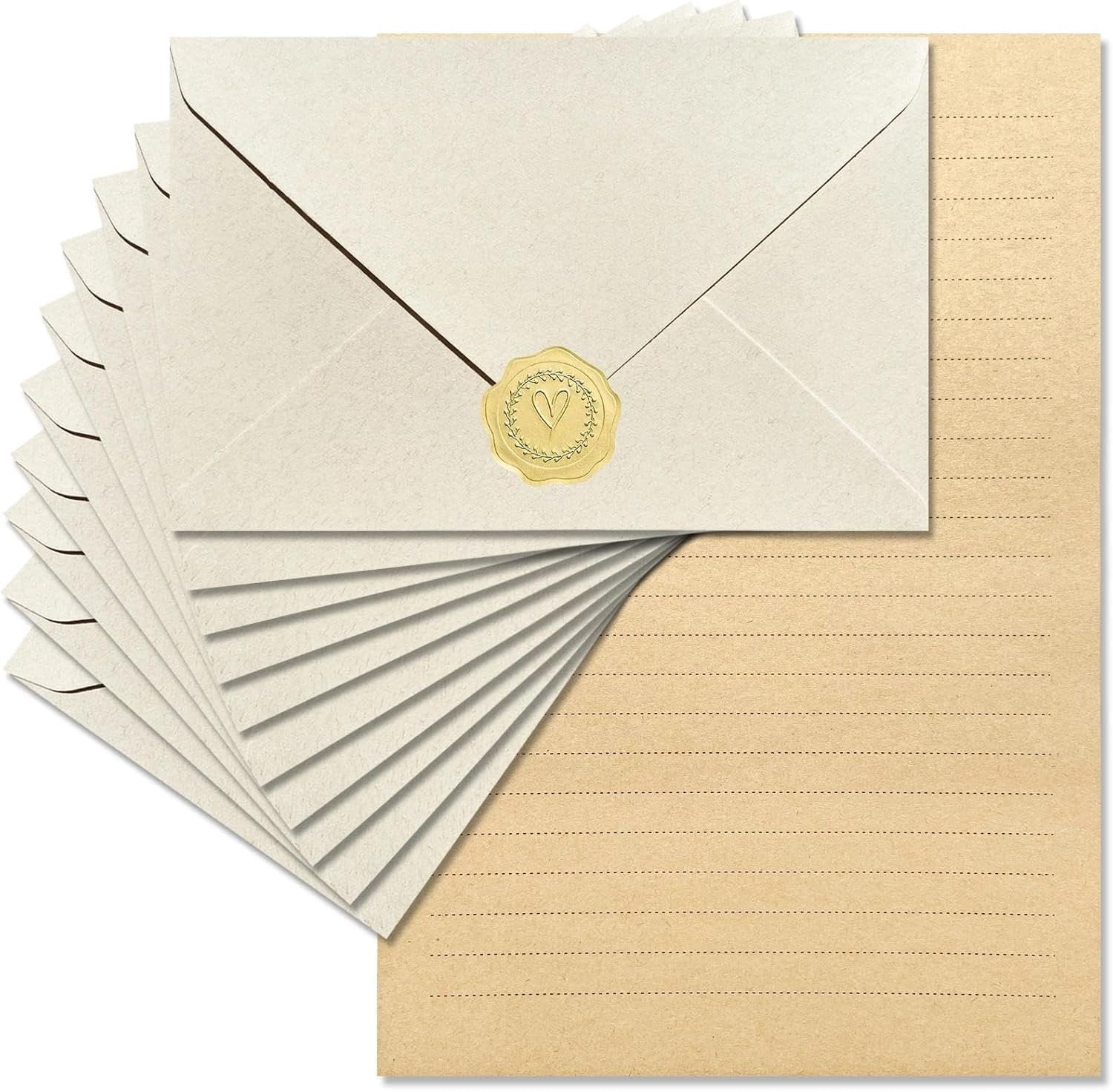 - Stationery Set Design with 24 Writing Sheets, 12 Envelopes (4x6) & 12 ...