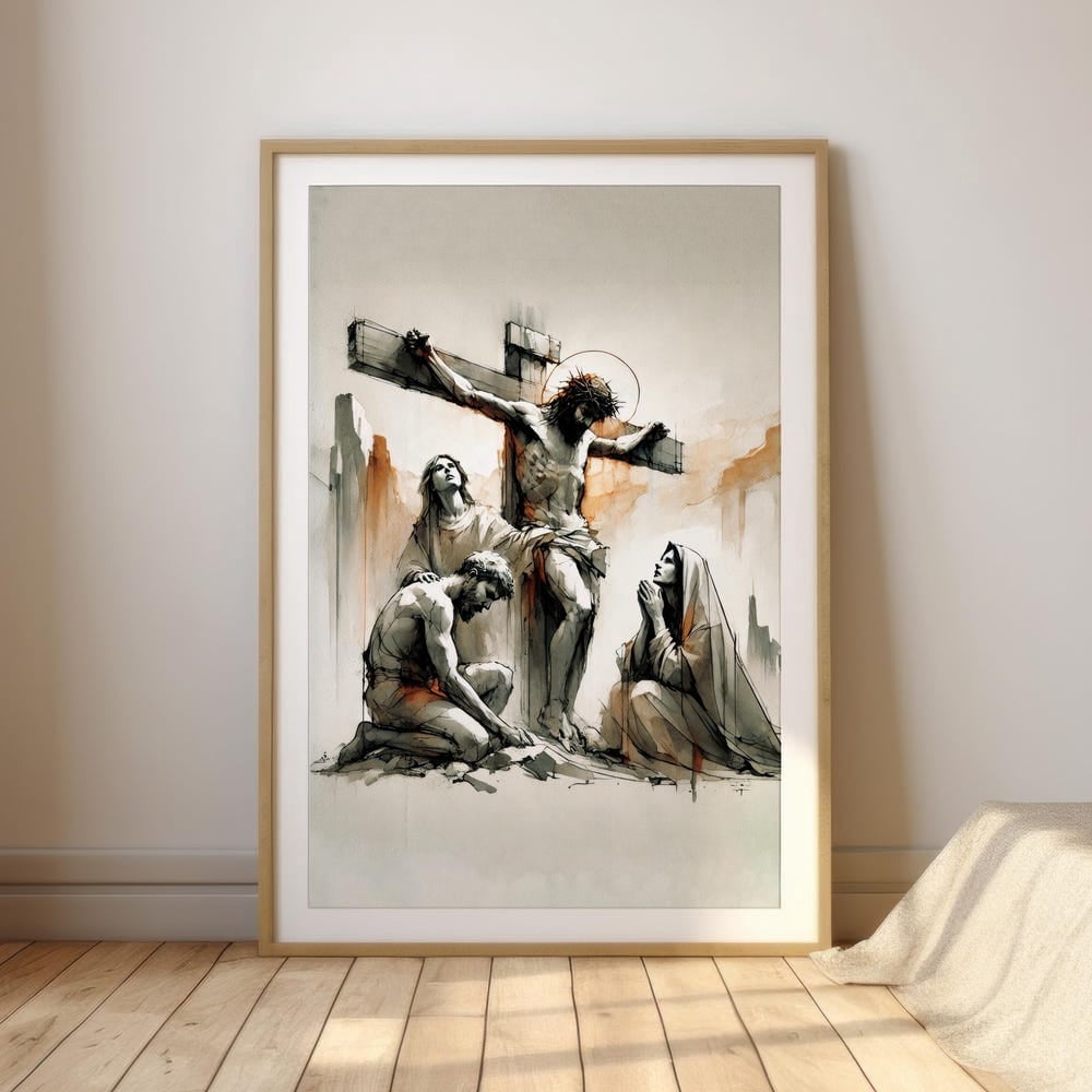 Stations Of The Cross Jesus Dies On The Cross Wall Art , Poster Print ...