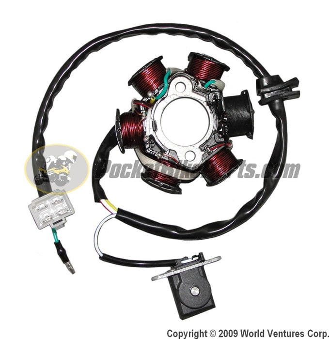 Stator - 4-Stroke 50 - 110cc / Plug Type 2 (Male Pins Connector) - ATV ...