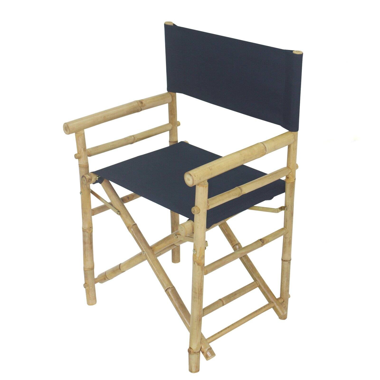 Statra Bamboo Indoor Outdoor Canvas Director Chair - Set of 2 - Walmart.com