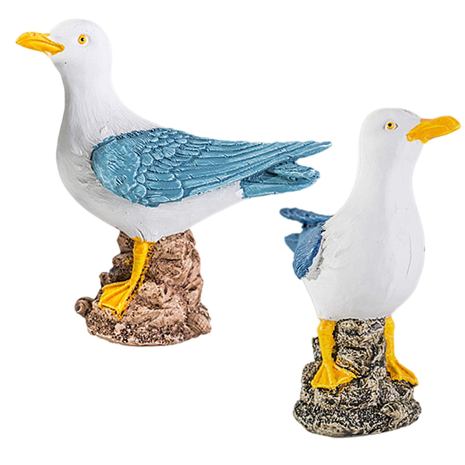 Statue, 2pcs Small Seagull Decor Birds Figurines Ornaments, indoor and ...