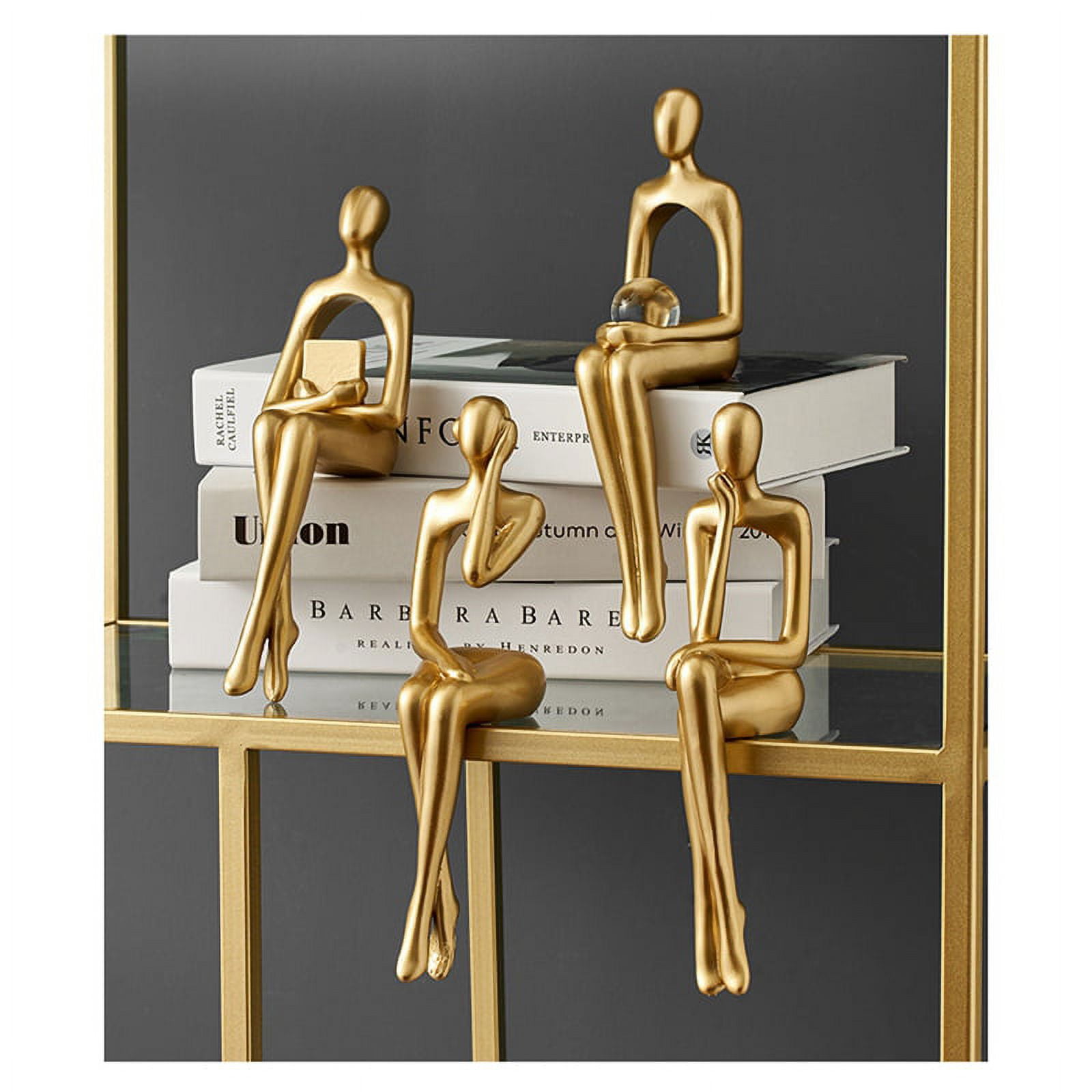 Statue Abstract Figure Sculpture Small Ornaments Resin Statue Home Gold ...