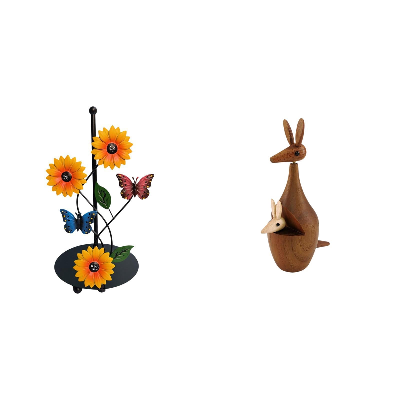 Statue Animal Figurine Paper Towel Holder Removable Wooden Sculpture ...