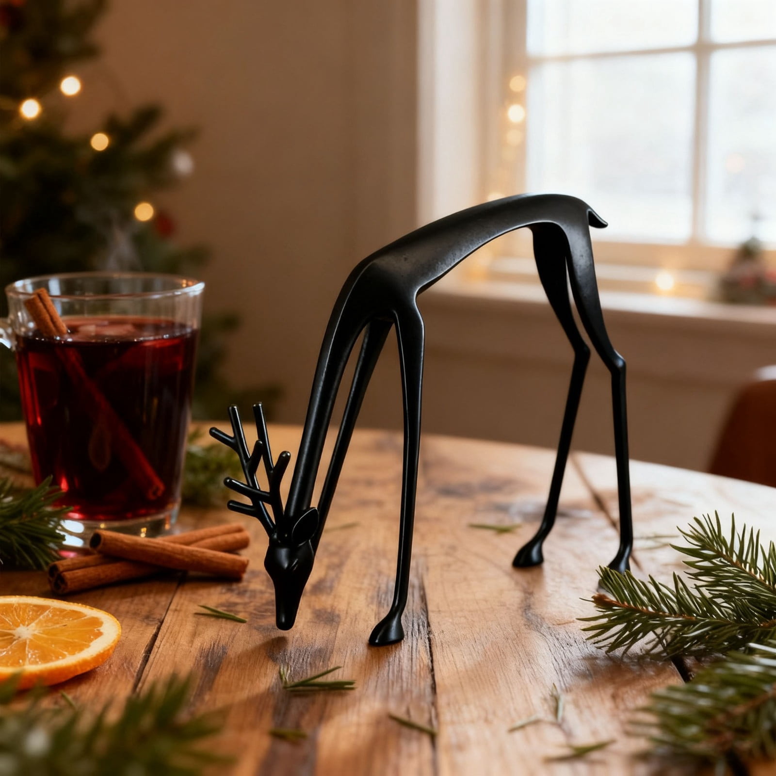 Statue Clearance! YZEGDCH Fashion Black Reindeer Figurines, Christmas ...