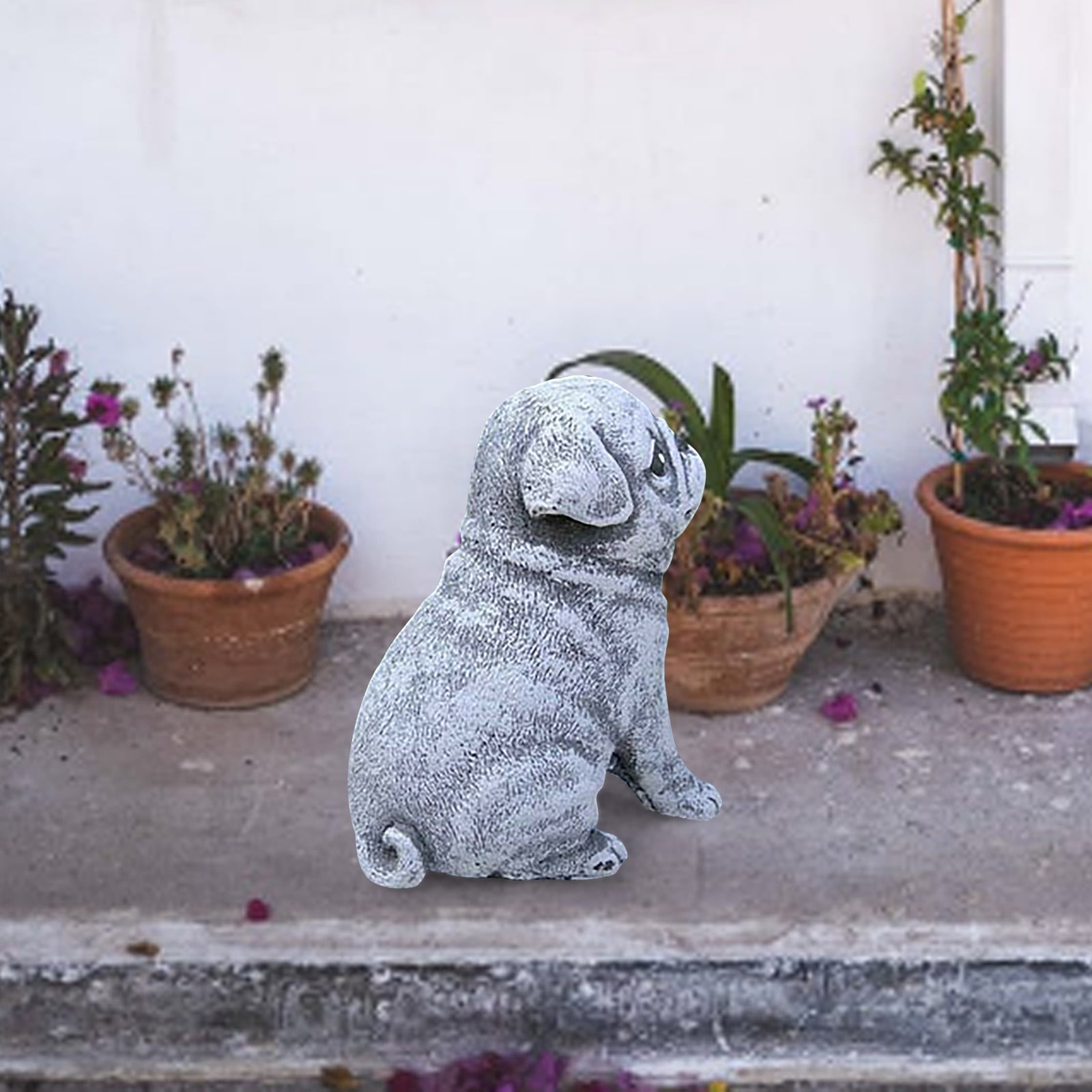 Statue Garden Decor Pug Statue Garden Decor Resin Crafts Dog Figurines ...