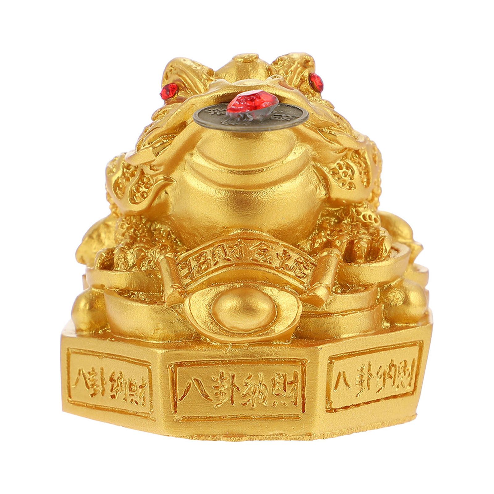 Statue Gold Frog Golden Toad Feng Shui Ornament Creative Sculpture ...