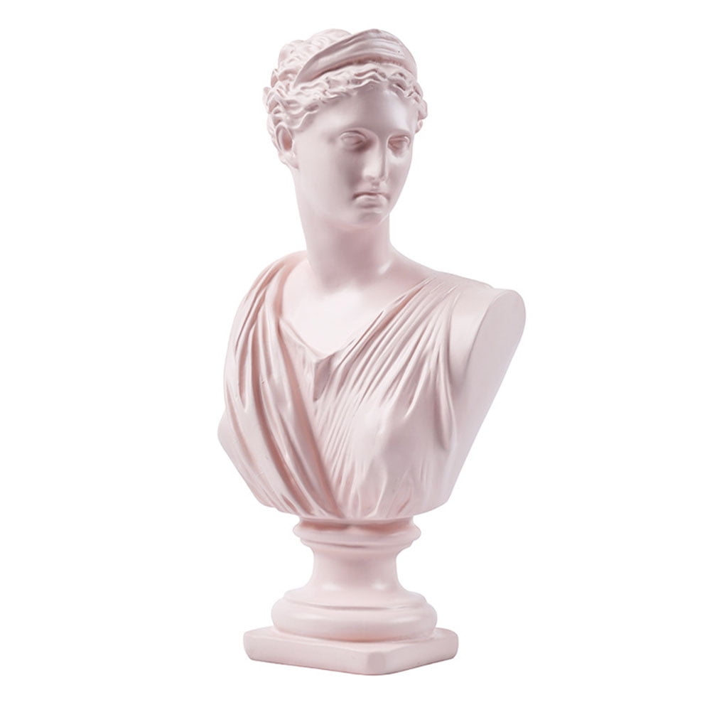 FELTECHELECTR Desktop Ornament Bust Statue Pink Resin 1Set Tabletop ...