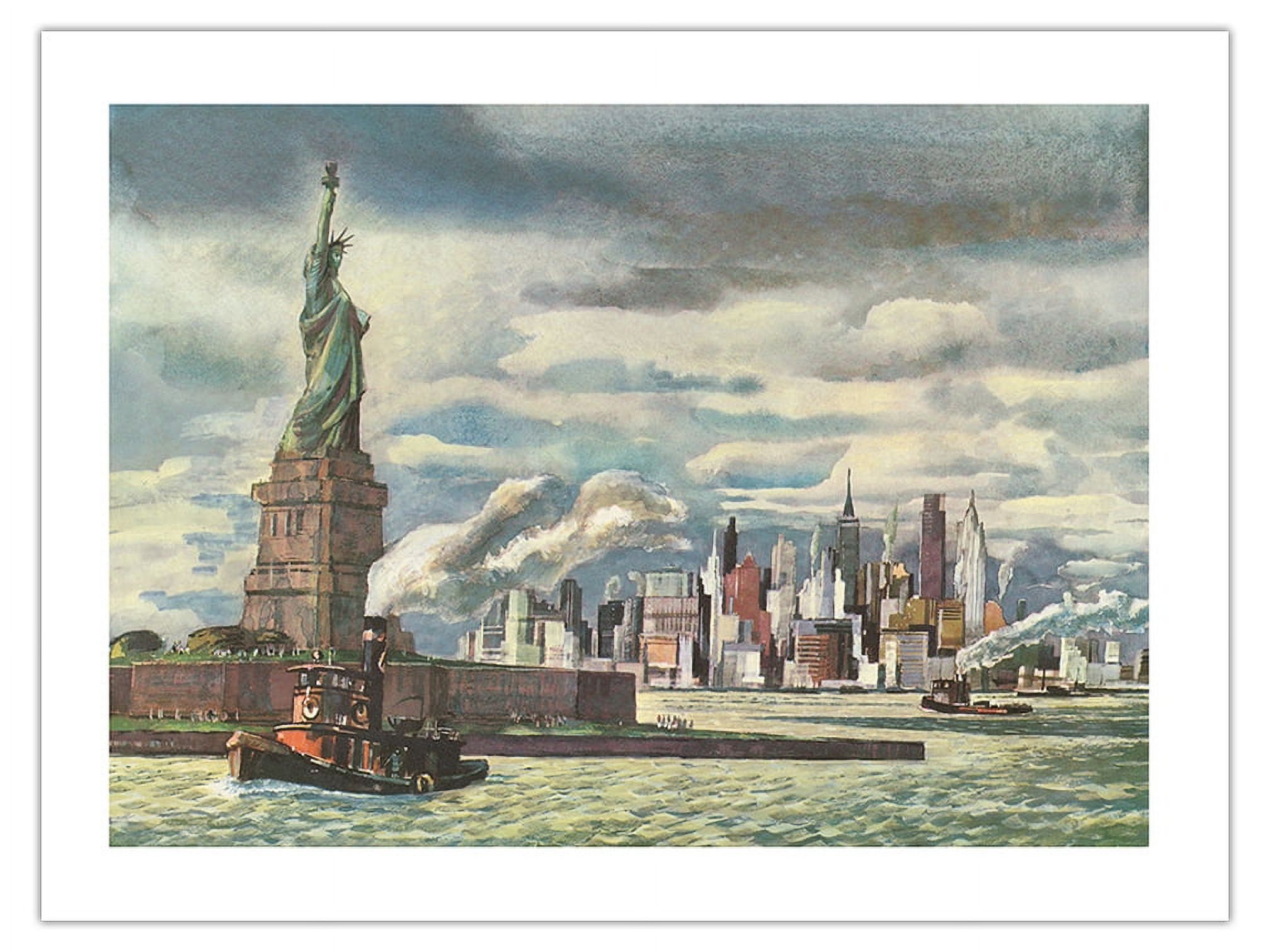 Statue of Liberty - New York - United Air Lines - Vintage Airline ...