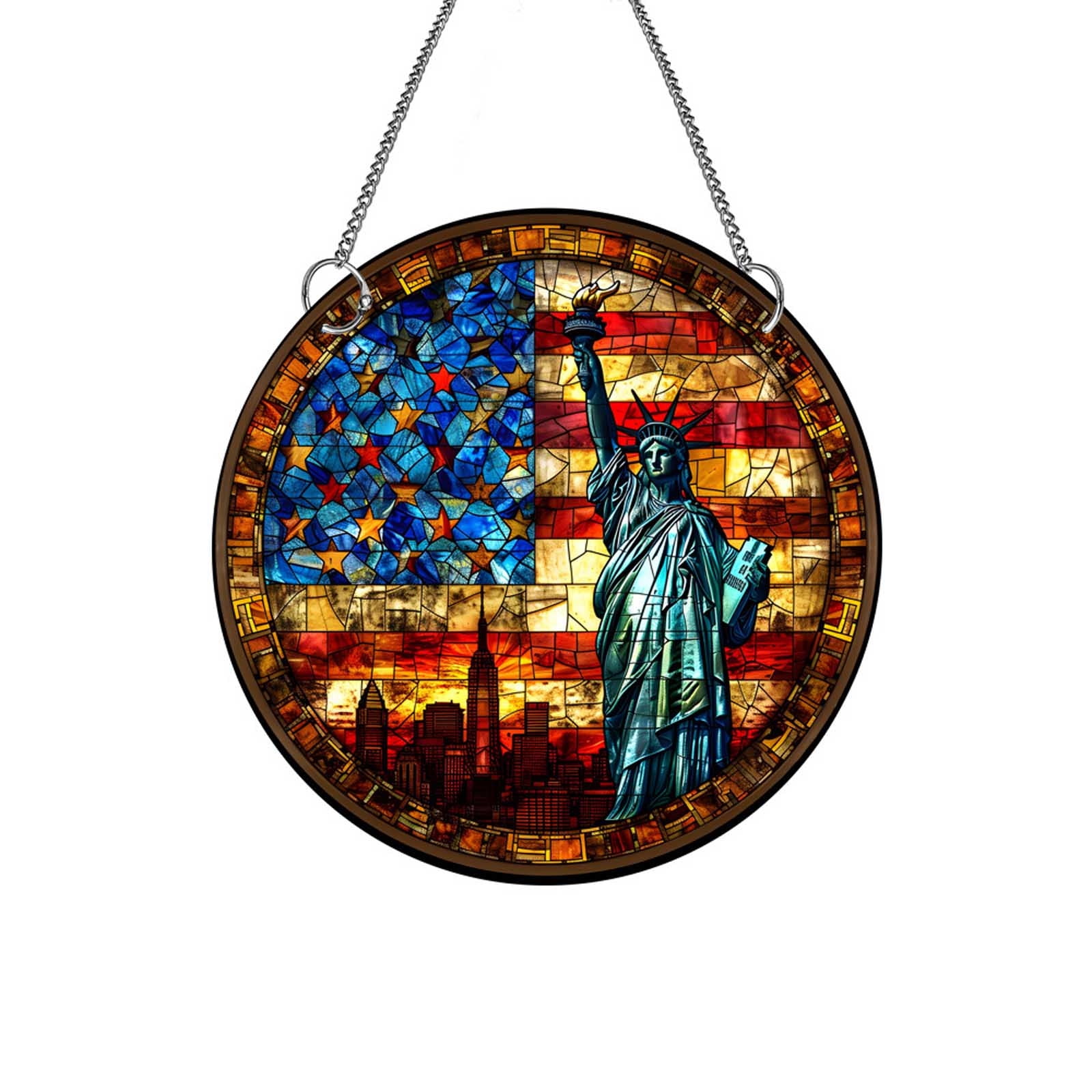 Statue of Liberty Sun Catcher,Handmade Statue of Liberty Stained ...