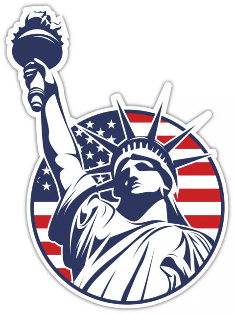 Statue Of Liberty Usa Flag Patriotic Sticker Decal Laptop Wall Car ...
