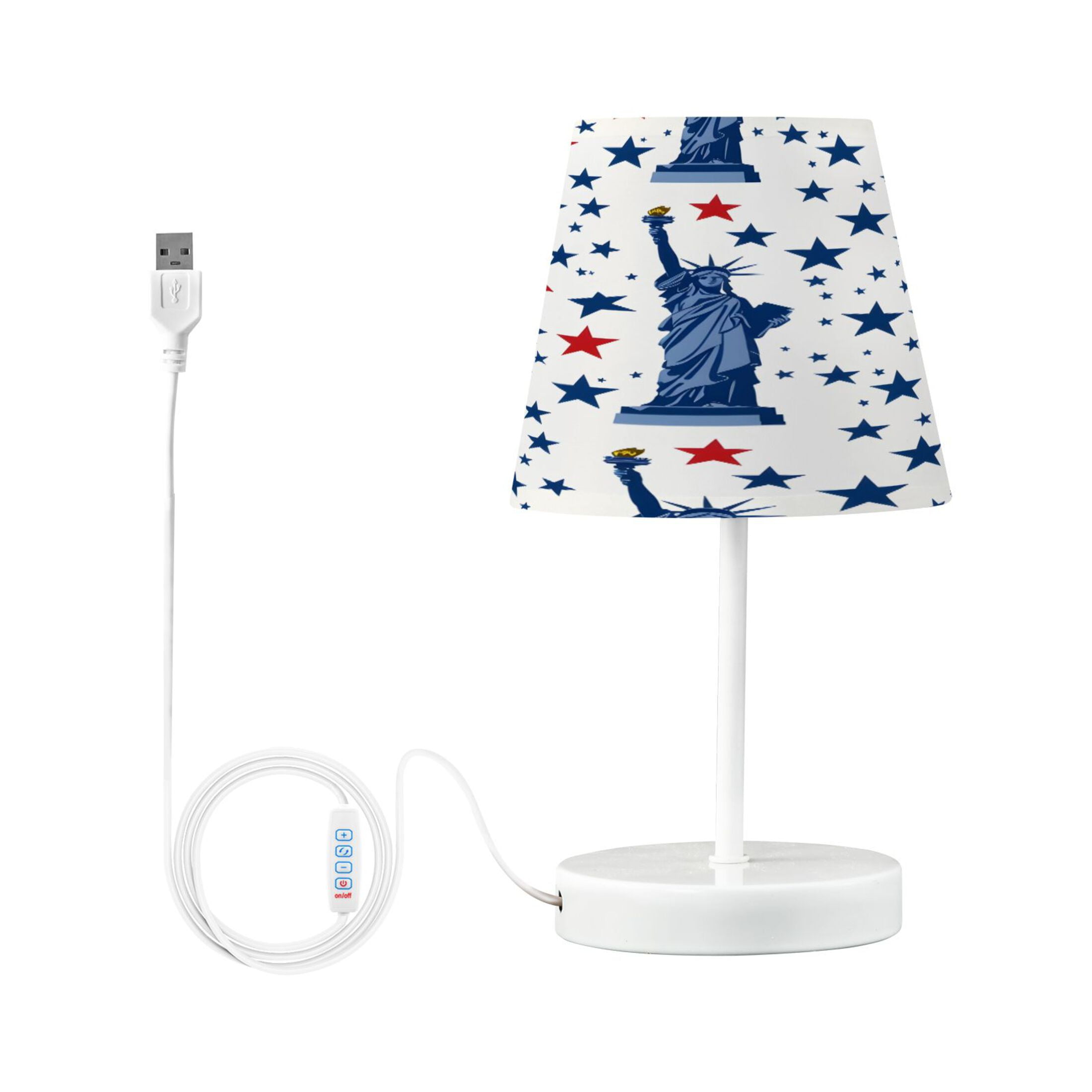 Statue Liberty with Stars Desk Lamp LED Table Nightstand Lamps with 3 ...