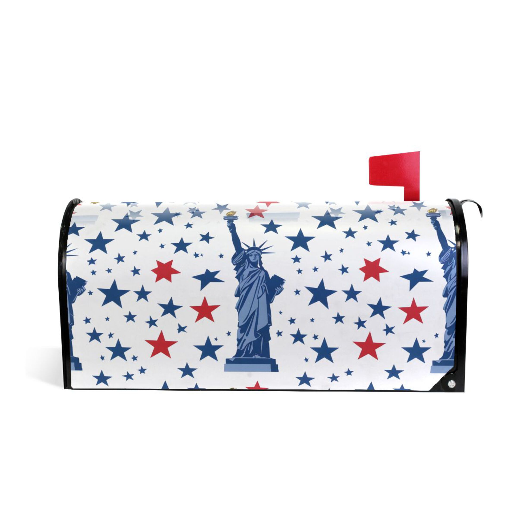 Statue Liberty with Stars Mailbox Covers Magnetic Post Box Cover Wraps ...