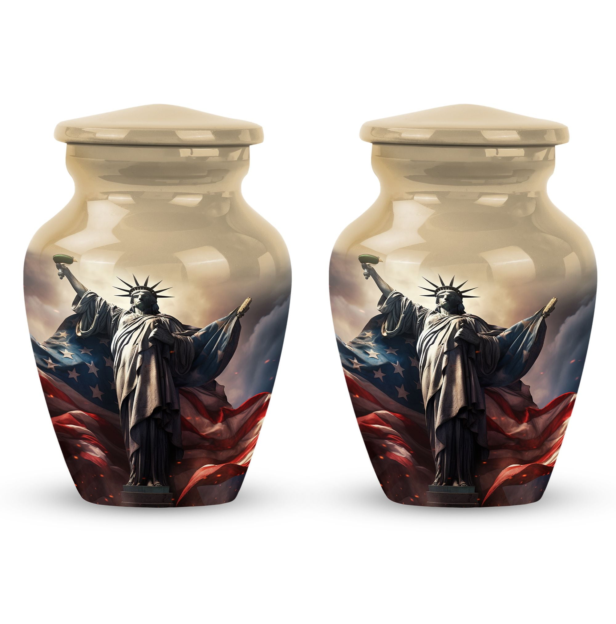 Statue Of Liberty American Flag Cremation Urns For Men, Pack Of 2 ...