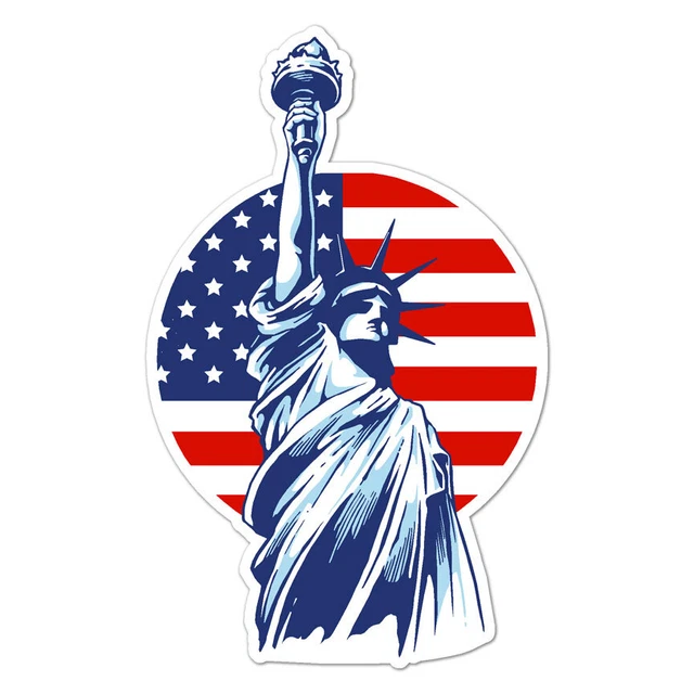 Statue Of Liberty Flag Sticker Indoor Outdoor Phone Decal Water Bottle ...