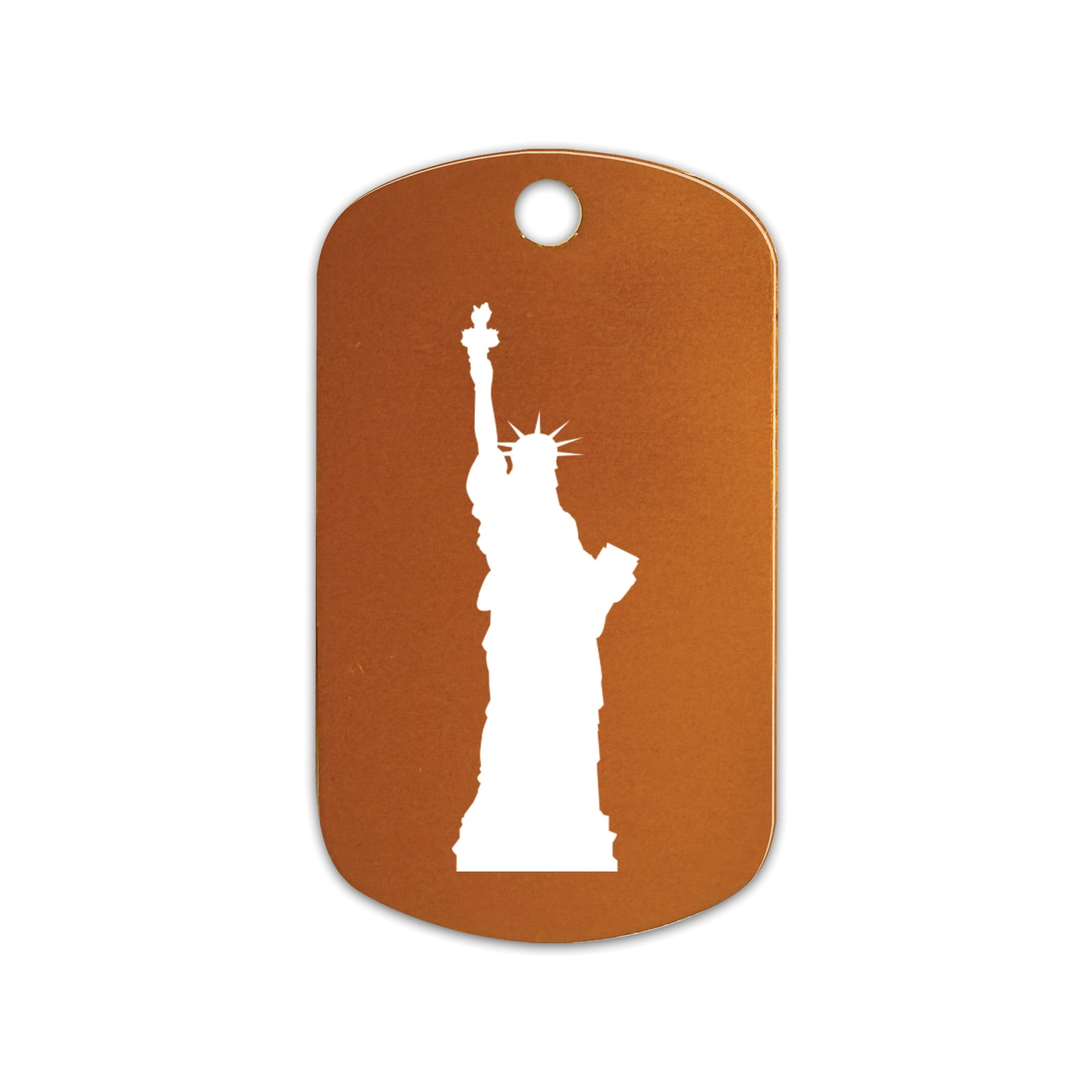 Statue Of Liberty GI Dog Tag Aluminum Keychain usa freedom lady ...