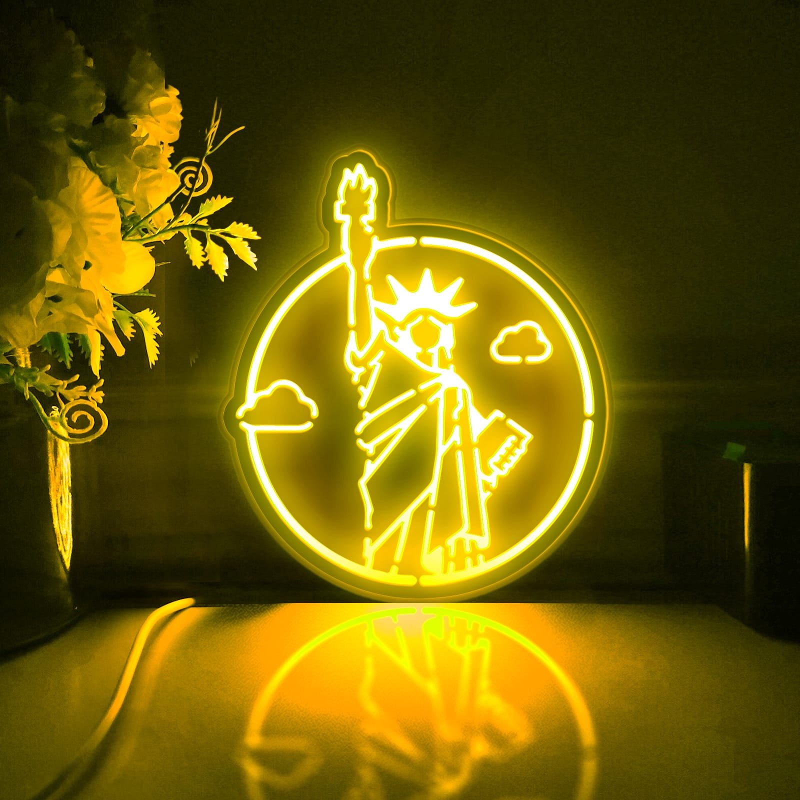 Statue Of Liberty Led Light Box, Dimmable Neon-Like Light Signs USB ...