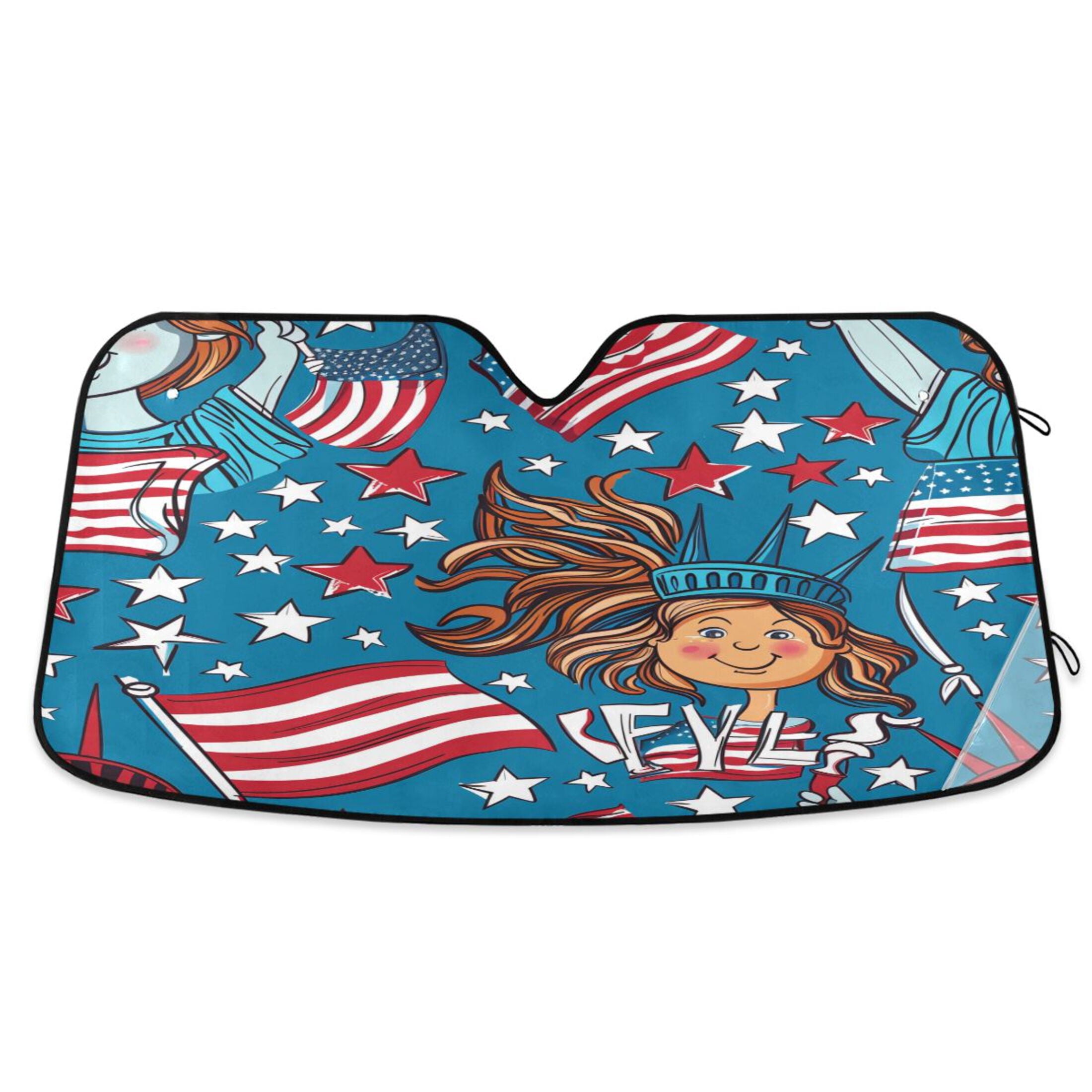 Statue National Flag Cartoon Windshield Sun Shade Automobile Visor ...