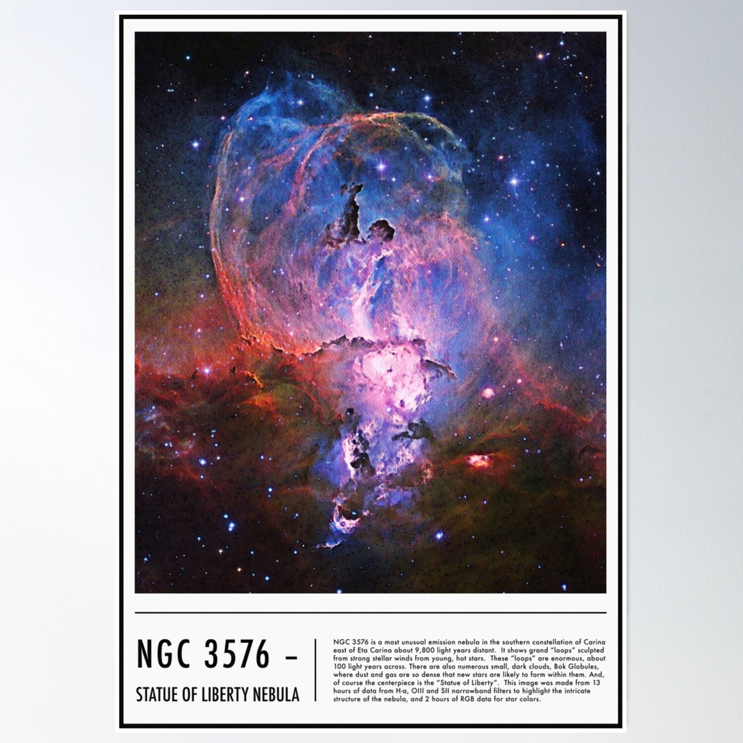 Statue Of Liberty Nebula Poster Wall Art, Modern Wall Decor, 8x12 ...