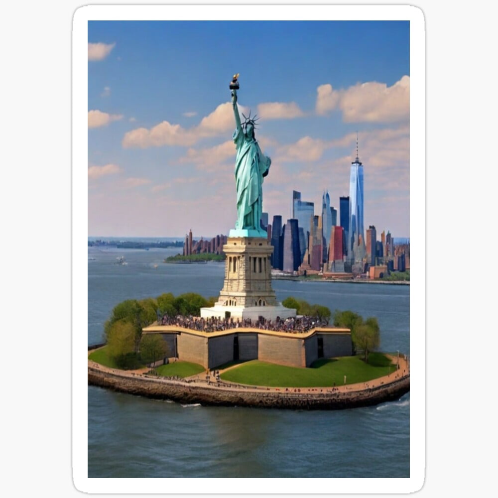 Statue Of Liberty New York Poster Sticker Phone Decal Water Bottle ...