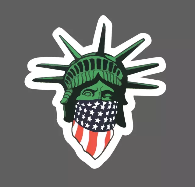 Statue Of Liberty Sticker Usa Flag Mask Sticker Phone Decal Water ...