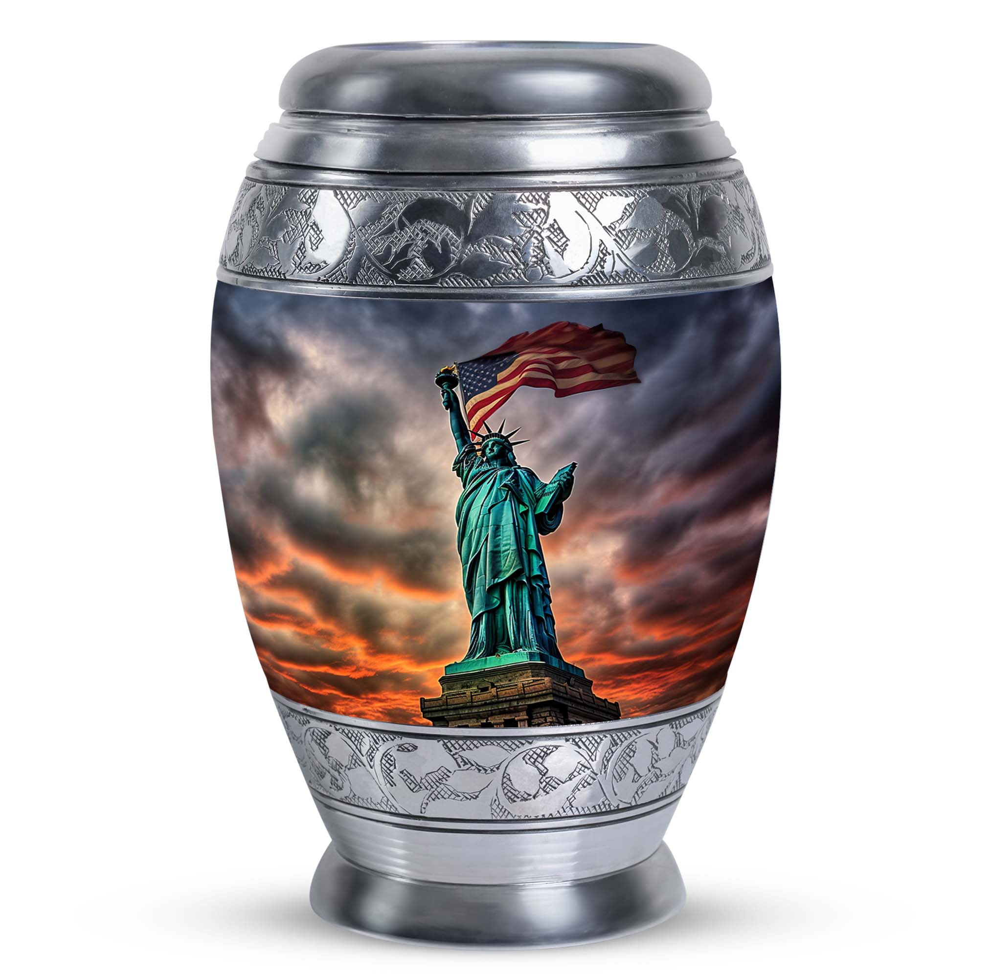 Statue Of Liberty With Flag Cremation Urn, Cremation Urn, Large Urns ...
