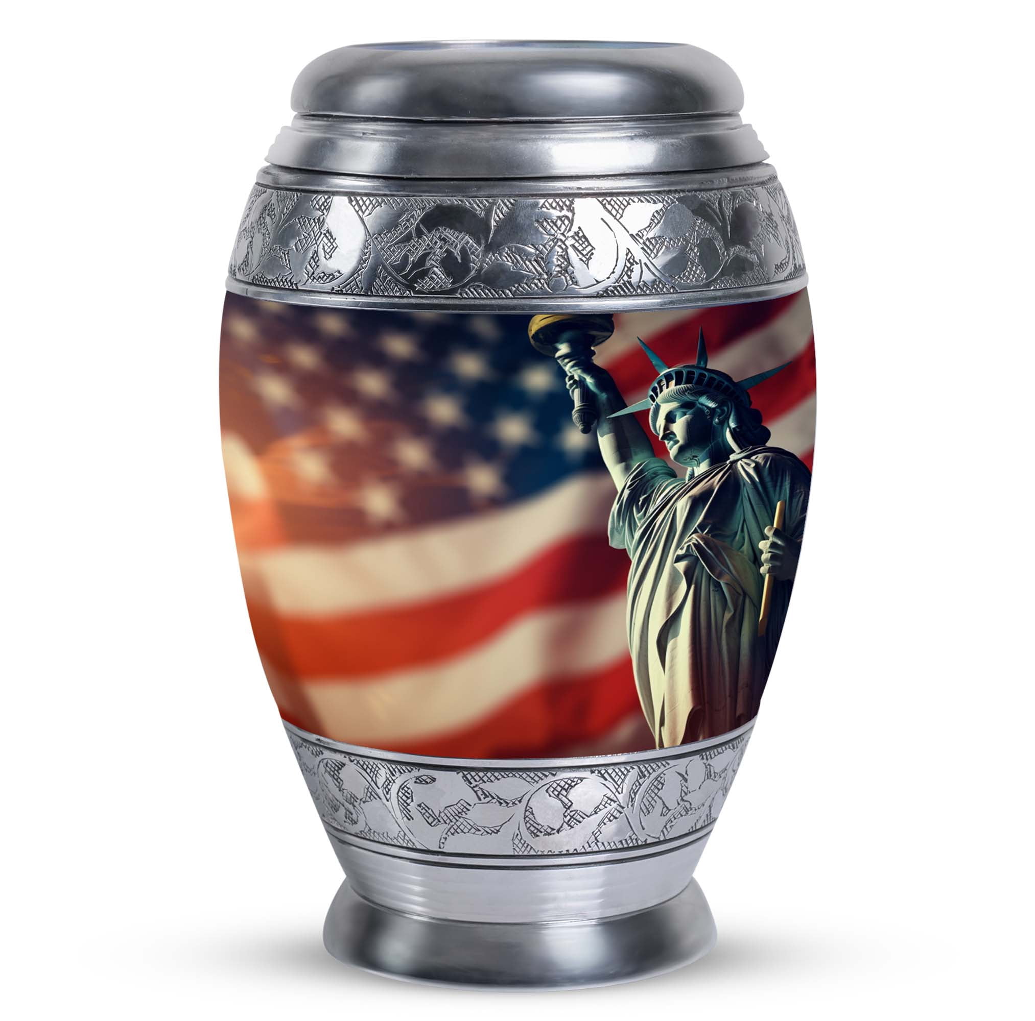 Statue Of Liberty With Flag Large Urns For Ashes Adult Female Mother ...