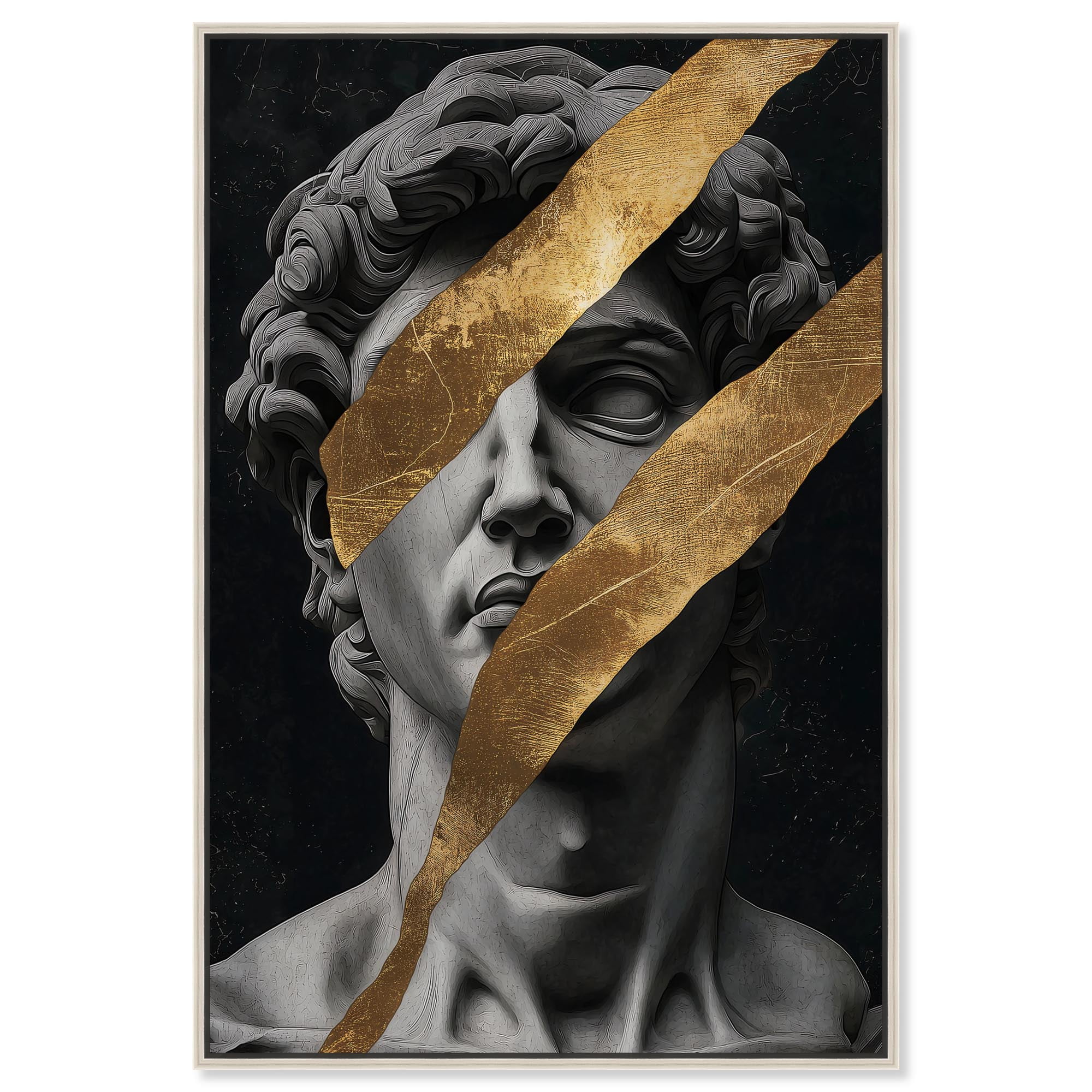 Statue Statues I Canvas Mancave Art by Art Remedy, Silver Frame, 10" x ...