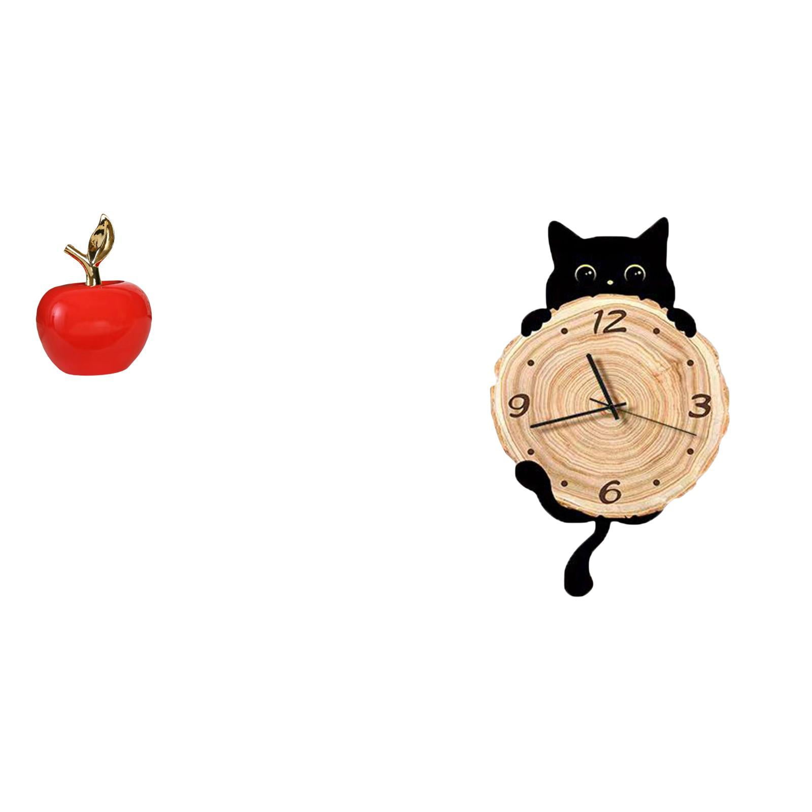 Statue Wall Clock Cat Sculpture Lightweight Ceramic Material for Study ...