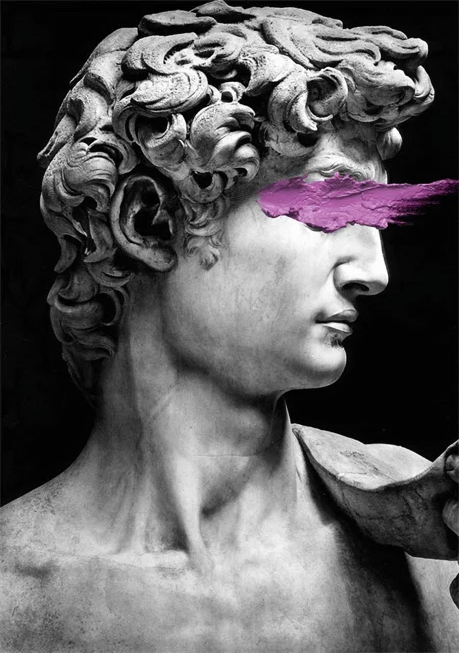 Statue of David Graffiti Art Canvas Painting David Head Sculpture ...