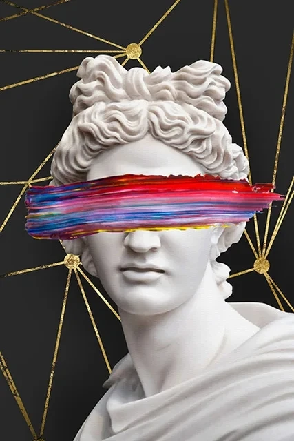 Statue of David Graffiti Art Canvas Painting David Head Sculpture ...