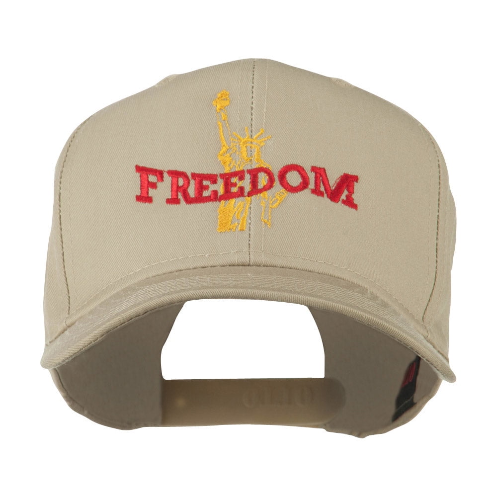 Statue of Liberty Freedom Embroidered Cap - Khaki OSFM - Walmart.com