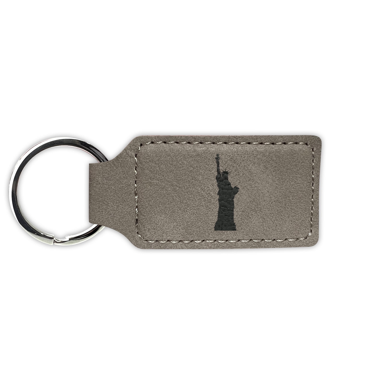 Statue of Liberty Keychain Leatherette Rectangle - Laser Engraved ...