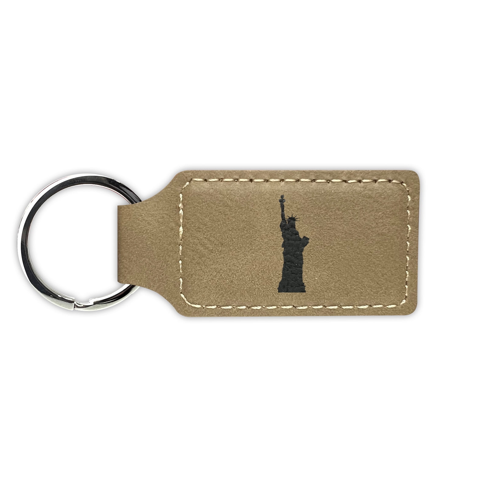 Statue of Liberty Keychain Leatherette Rectangle - Laser Engraved ...