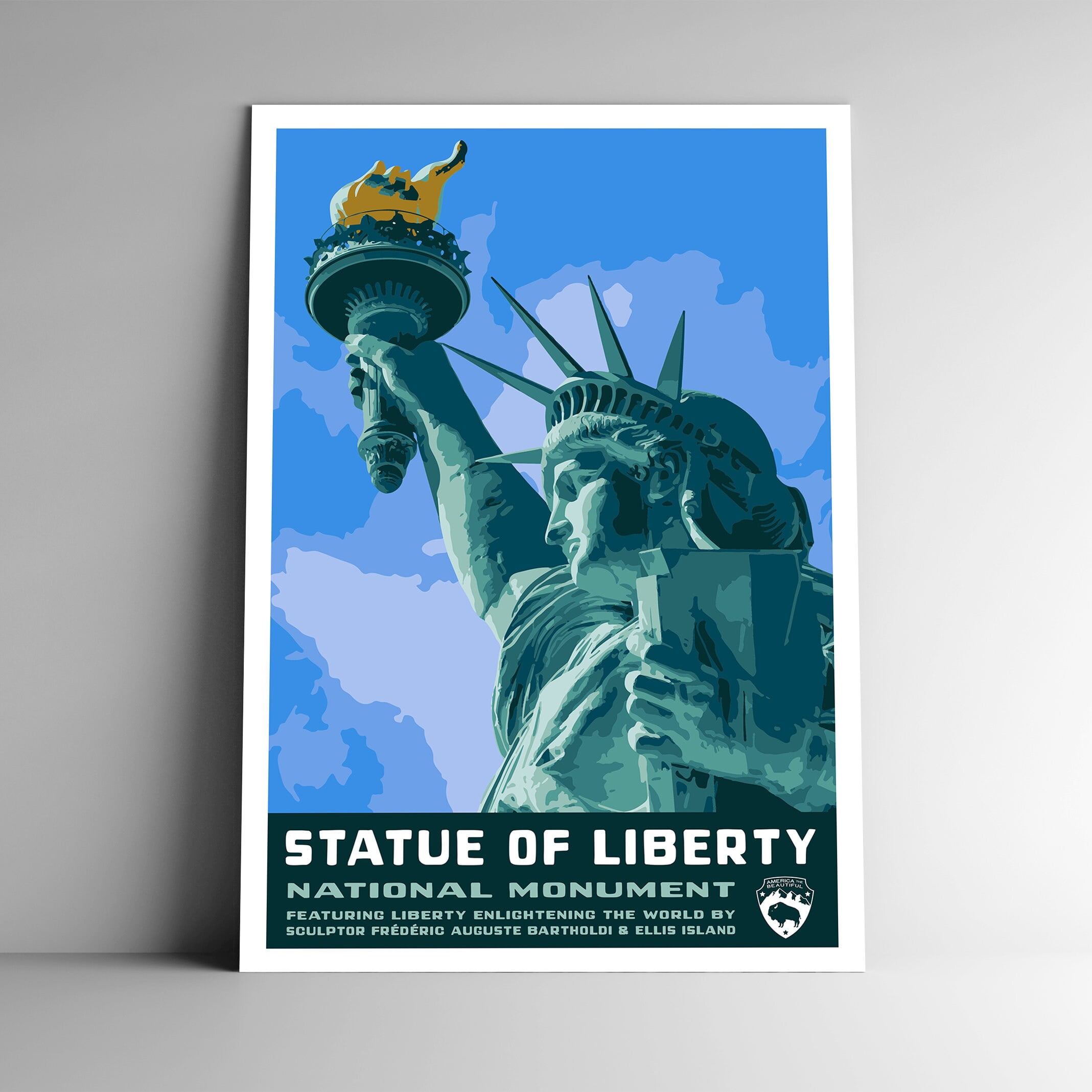 Statue of Liberty National Monument Vintage Travel Poster / Postcard ...