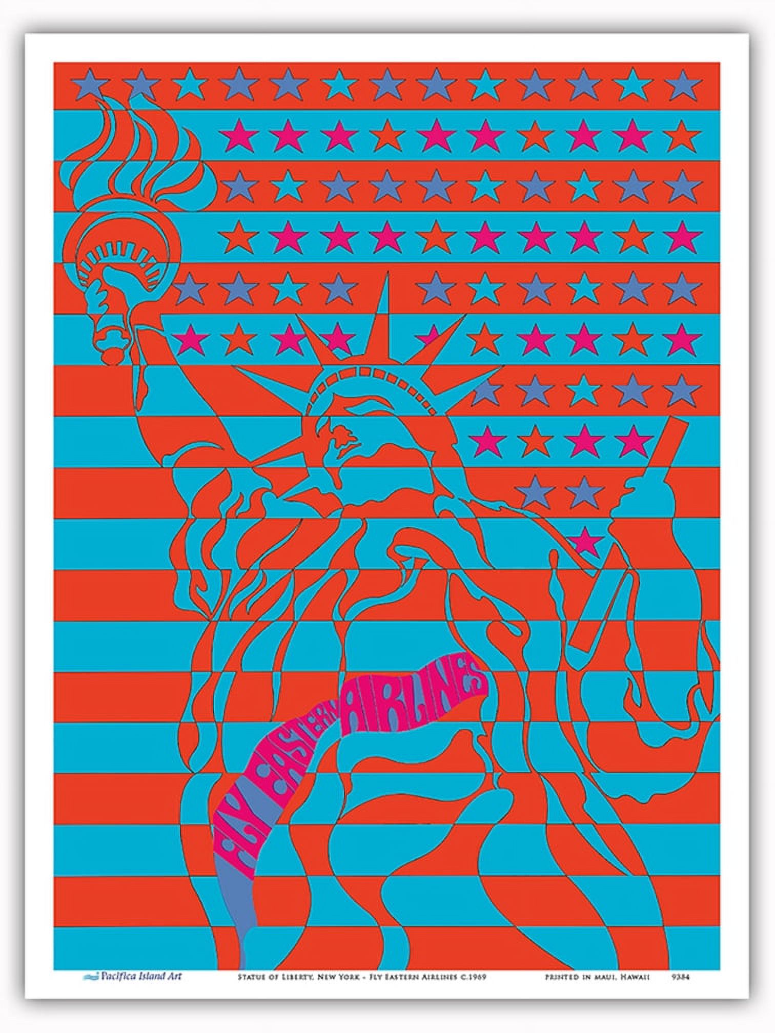 Statue of Liberty New York - Fly Eastern Airlines - Psychedelic Art ...