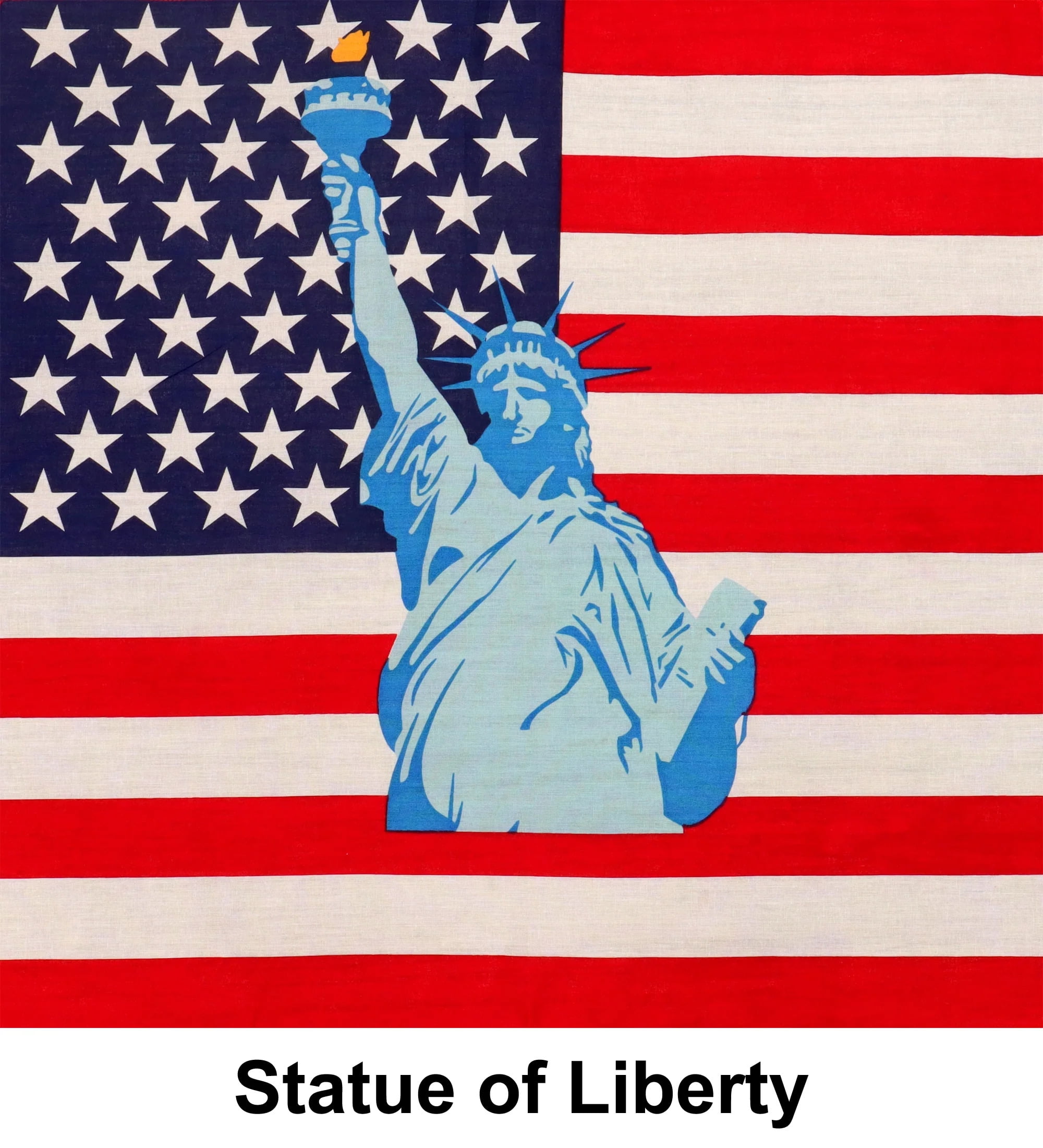 Statue of Liberty Print Designs Cotton Bandana (22 inches x 22 inches ...