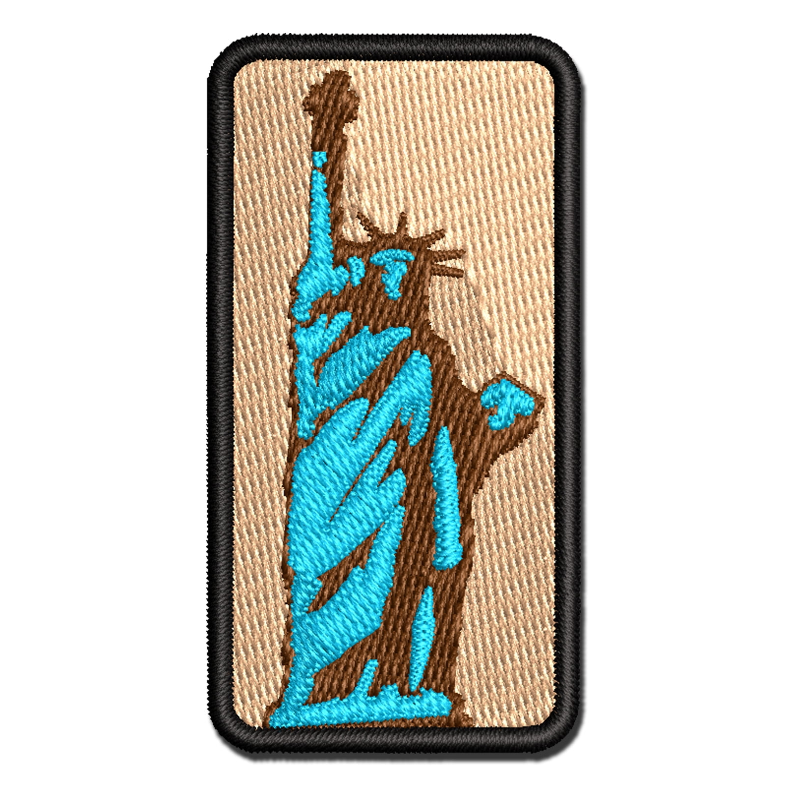 Statue of Liberty Sketch Applique Multi-Color Embroidered Hook & Loop ...
