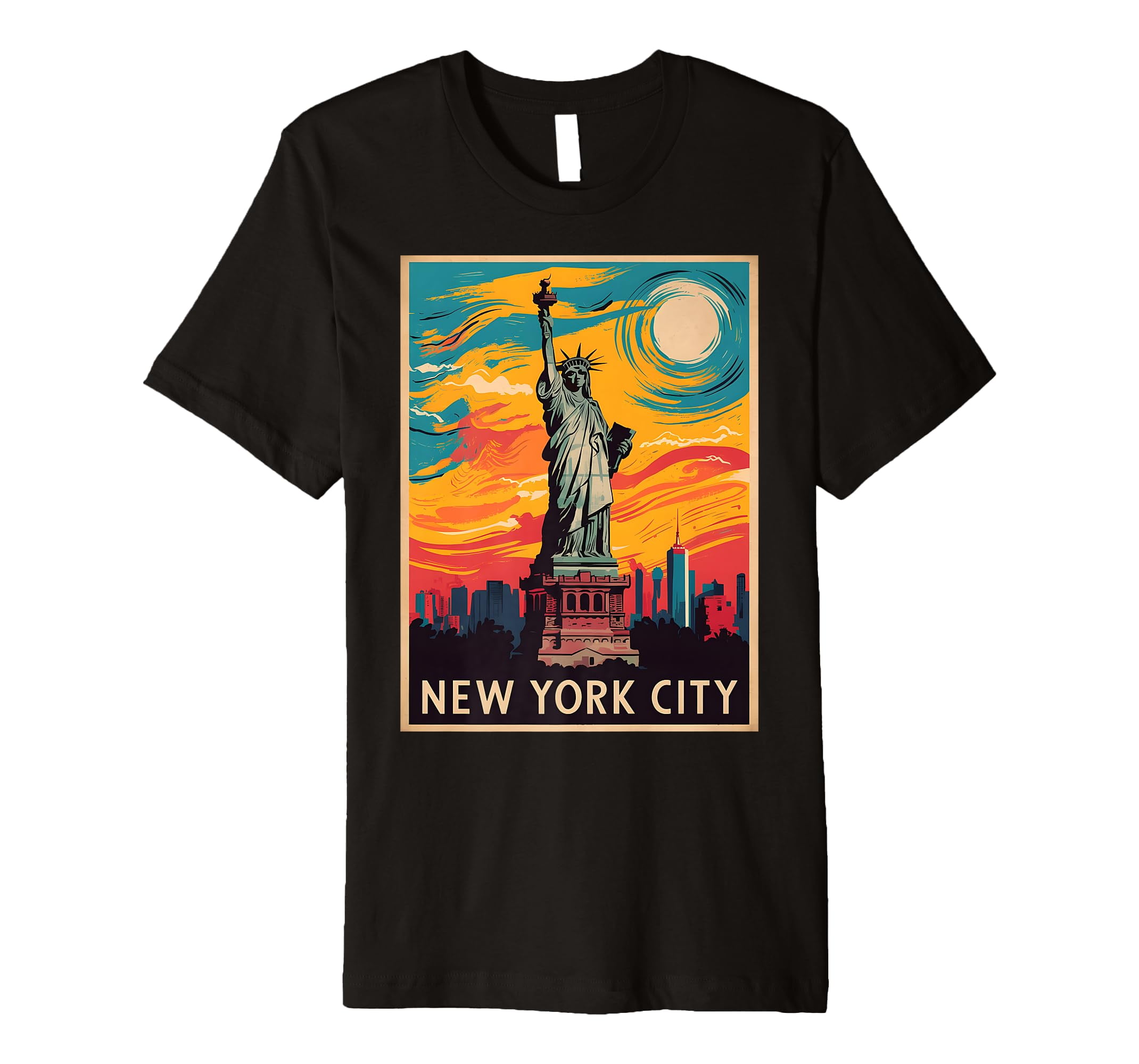 Statue of Liberty Skyline Iconic New York City Landmark Art Premium T ...