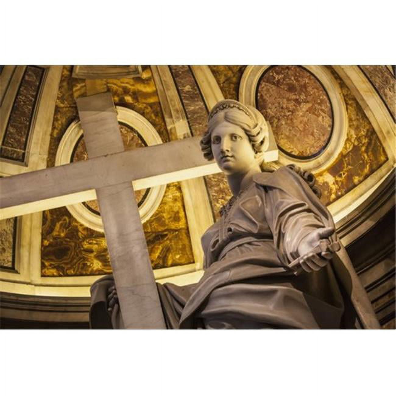 Statue of Saint Helena with A Cross St. Peters Basilica - Rome Italy ...