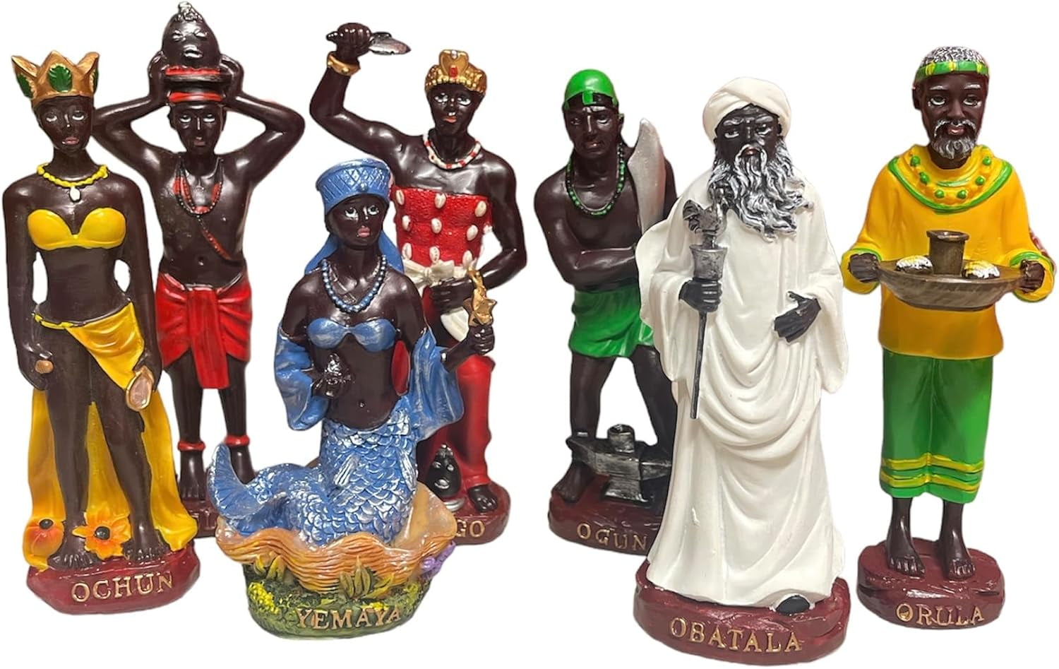 Statues Set of 7pc Orisha African Powers Estatua Orisha Saints ...