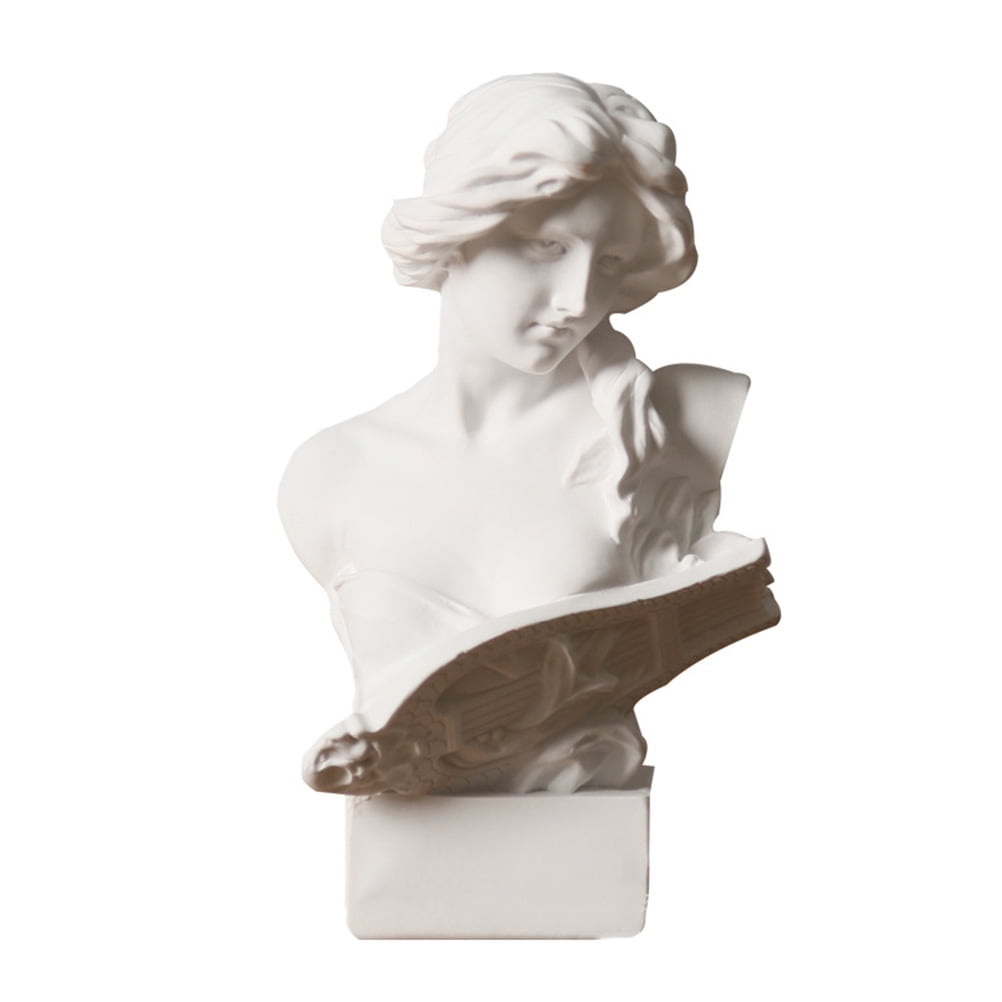 Statues of Plaster Piano Statue Greek Female Sculpture Office 15X9CM ...