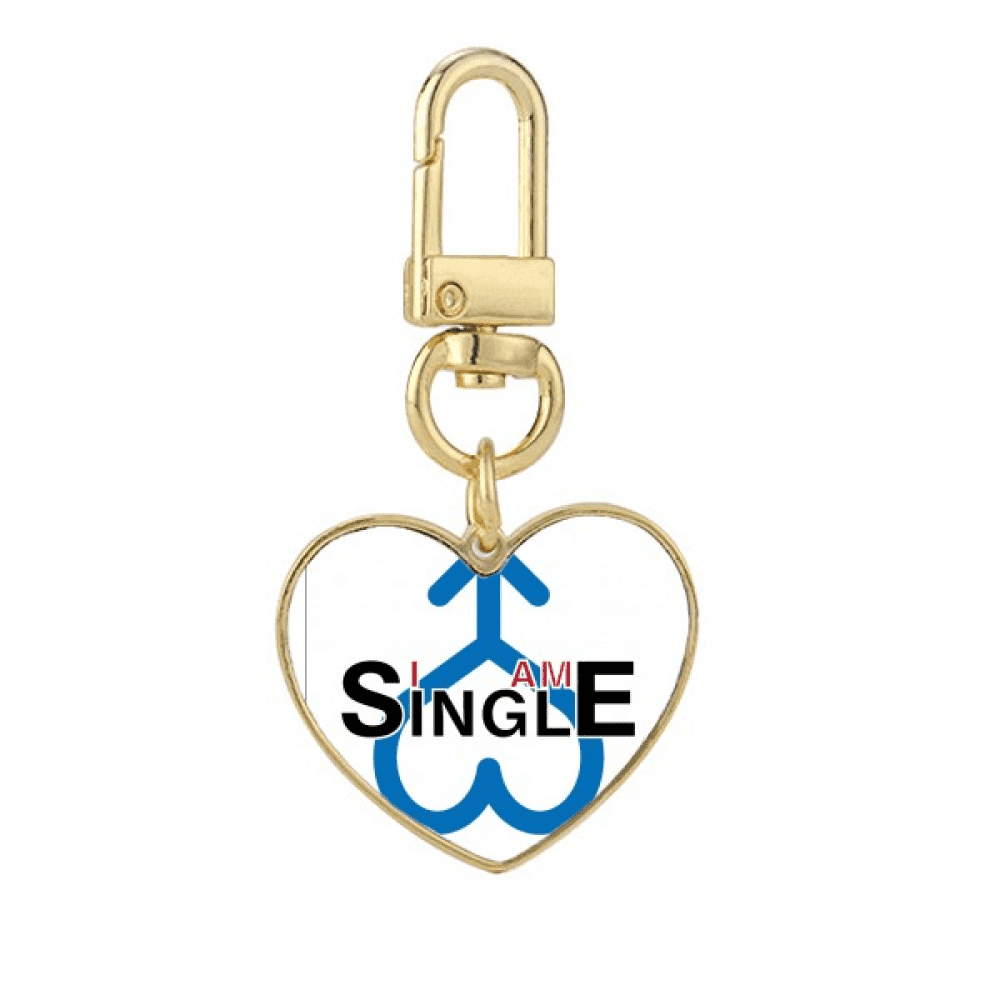 Status Single Man Art Deco Fashion Gold Heart Keychain Metal Keyring ...