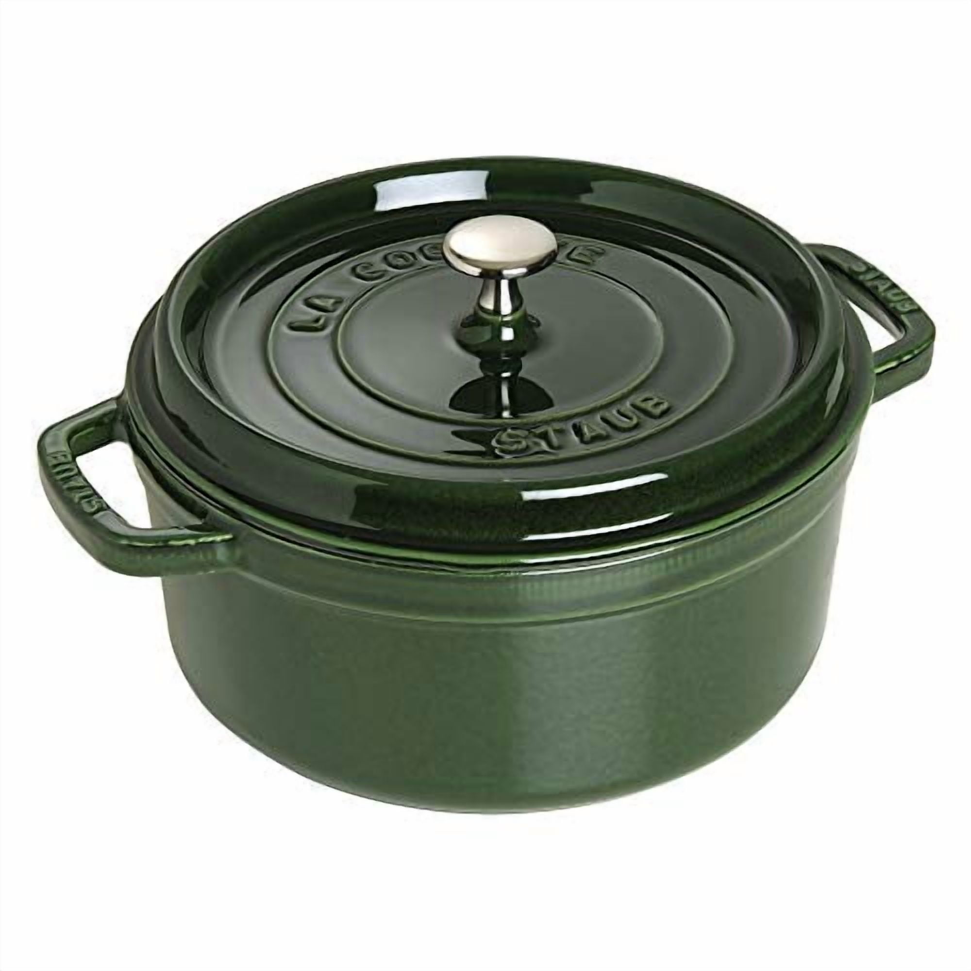 Staub Cast Iron 4-qt Round Cocotte - Basil, Made in France - Walmart.com