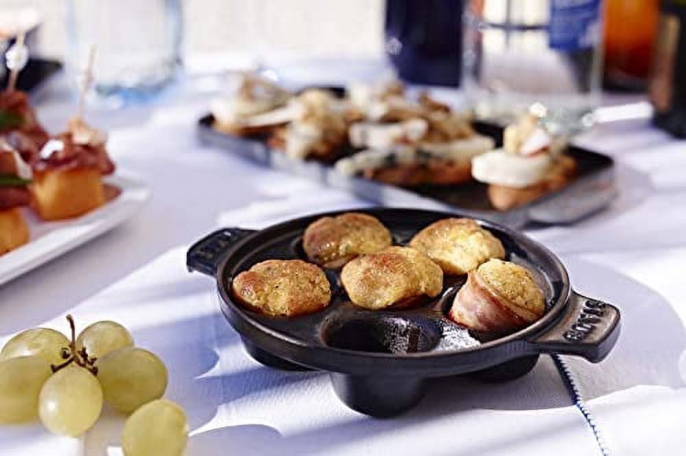 Staub Cast Iron 5.75-inch Escargot Dish with 6 holes - Matte Black ...