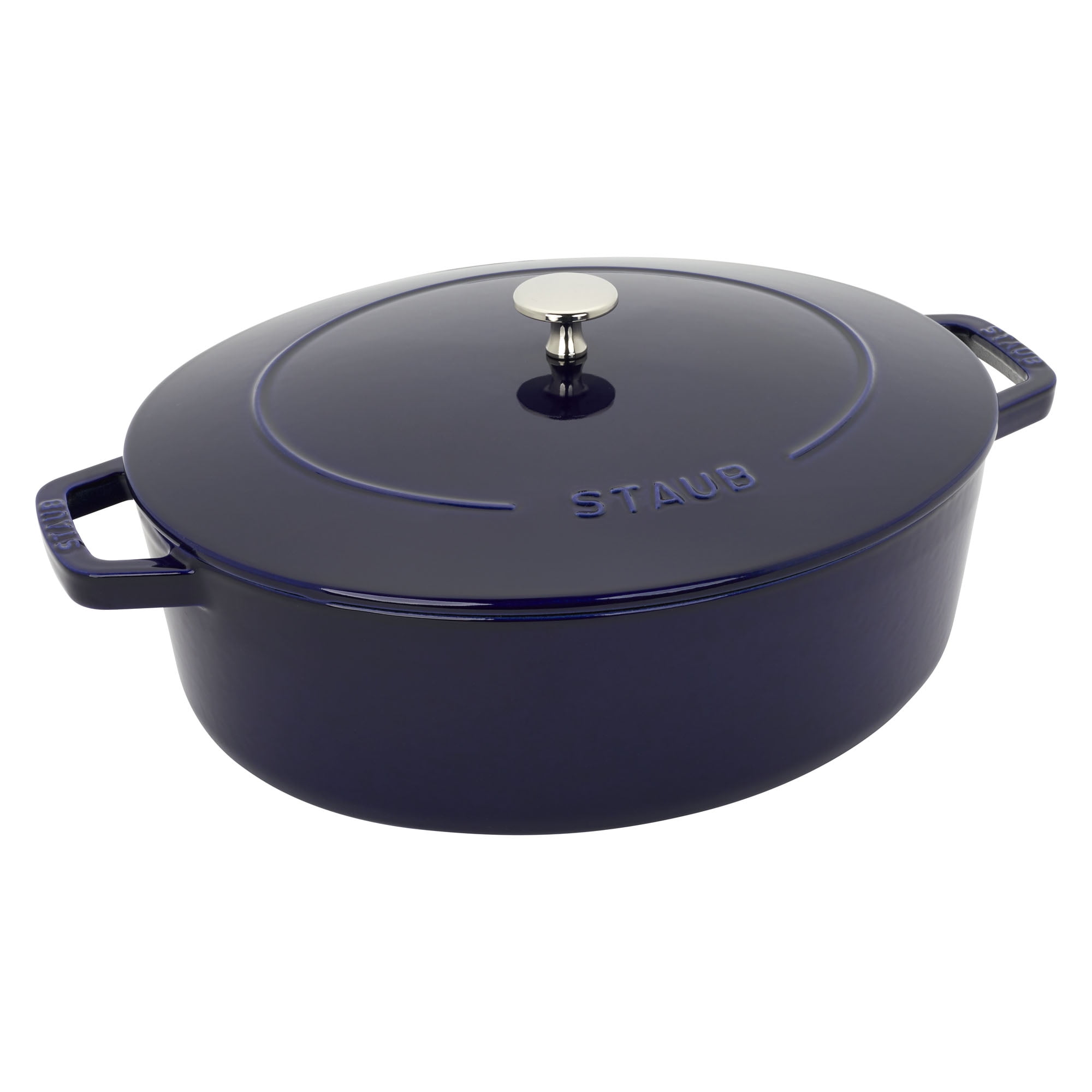 Staub Cast Iron 6.25-qt Shallow Oval Dutch Oven - Dark Blue - Walmart.com