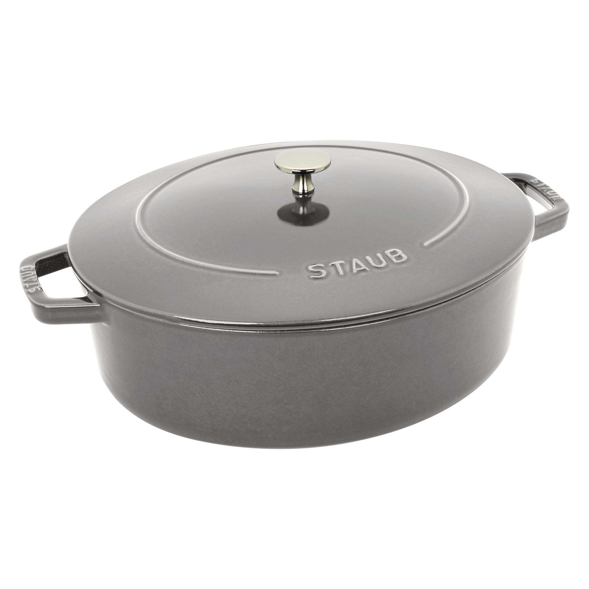 Staub Cast Iron 6.25-qt Shallow Oval Dutch Oven - Graphite - Walmart.com